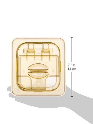 Cambro 60HPLN150 Amber 1/6 Size Notched H-Pan FlipLid