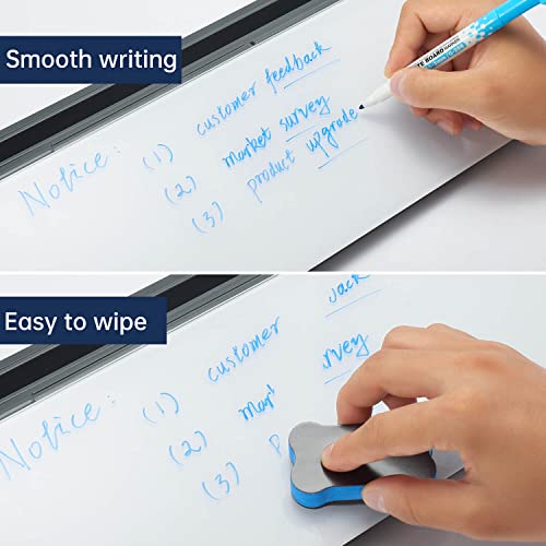 Small Glass Desktop Whiteboard Dry-Erase-Board - Computer Keyboard Stand White Board Surface Pad with Drawer, Desk Organizers with Accessories for Office, Home, School Supplies