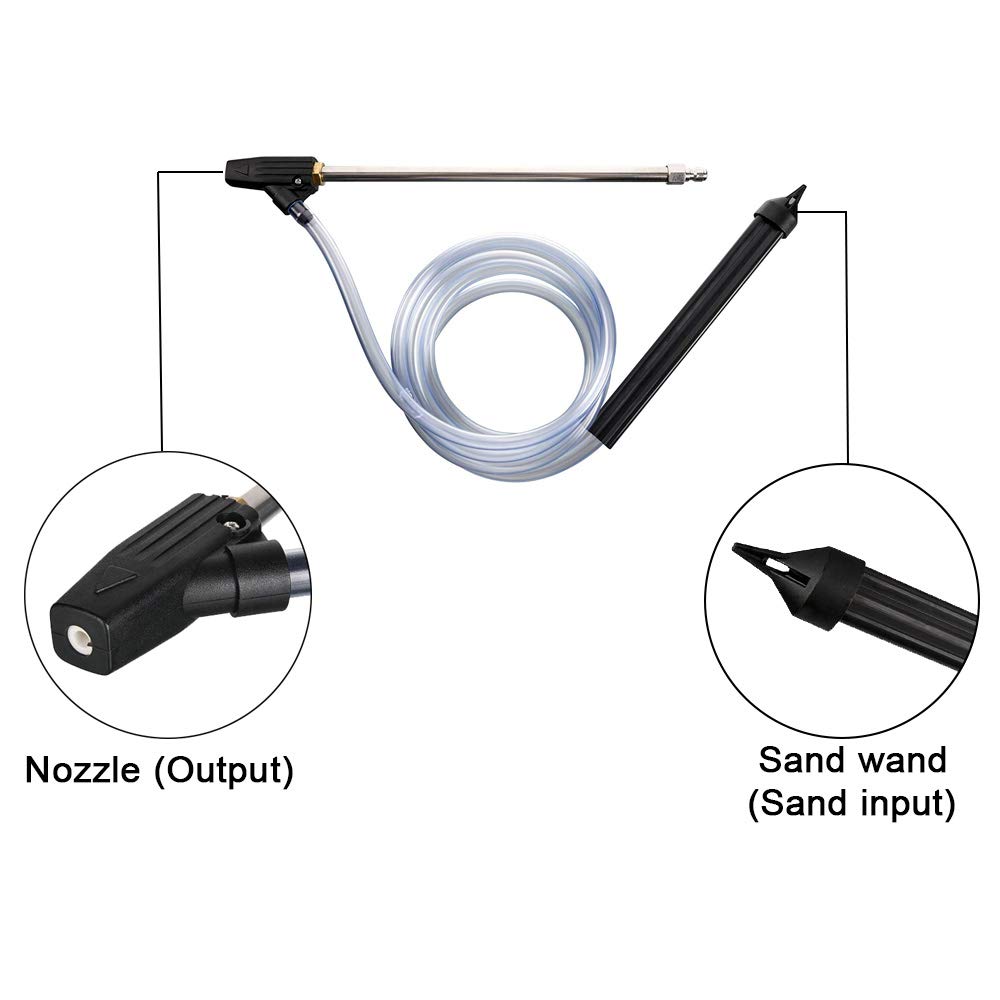 AgiiMan Pressure Washer Sandblasting Kit - 3200 PSI Sand Blaster Gun Attachment, 2 in 1 Quick Connector with Adaptor