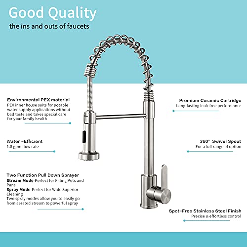 ATTOP Undermount Workstation Kitchen Sink With Faucet,32 Inch Undermount Kitchen Sink Stainless Steel Single Bowl Workstation Sink