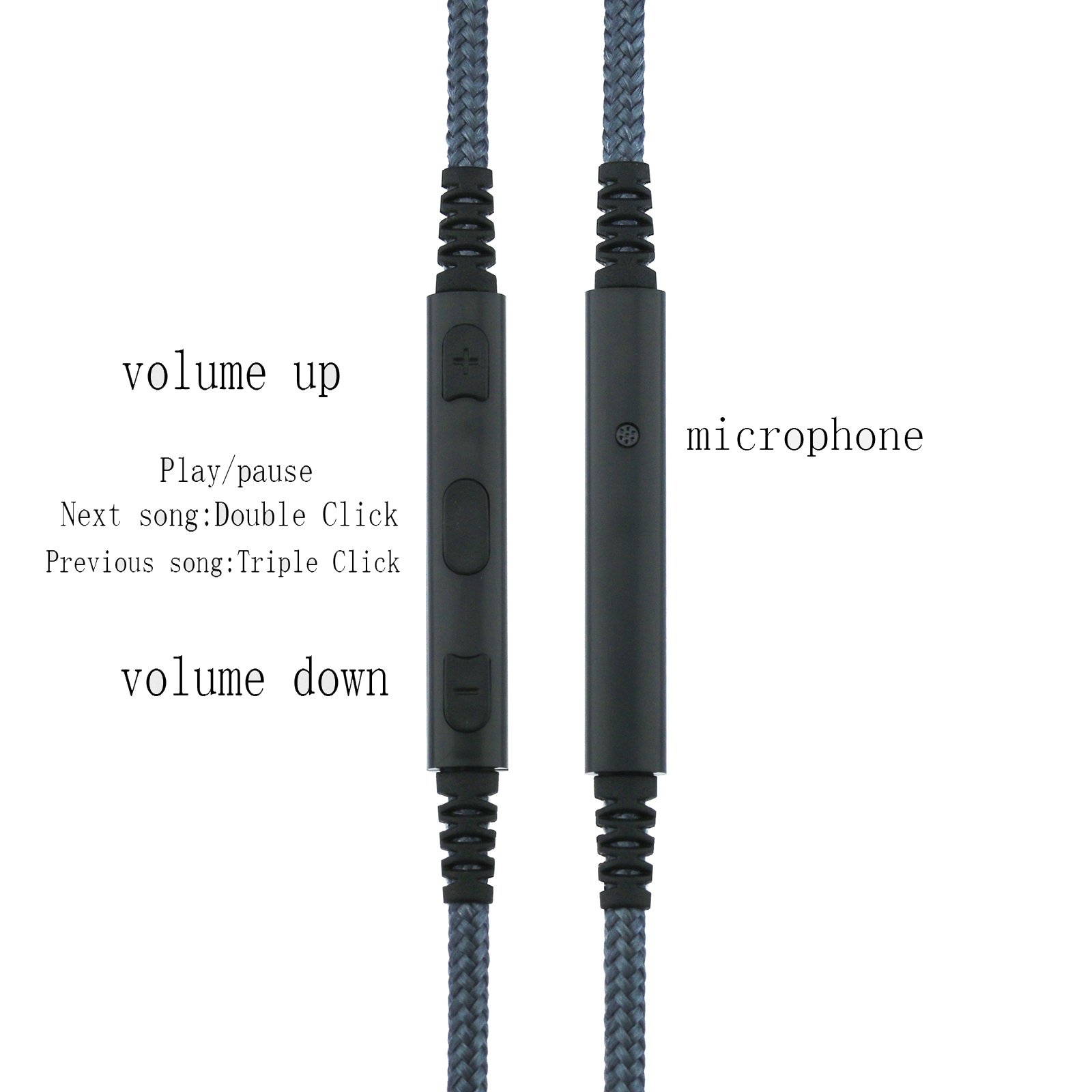 NewFantasia Cable Compatible with Sennheiser HD598, HD598 SE, HD518, HD598 Cs, HD598 SR, HD599, HD569, HD579 Headphone, Remote Volume Mic Compatible with iPhone 4.3FT