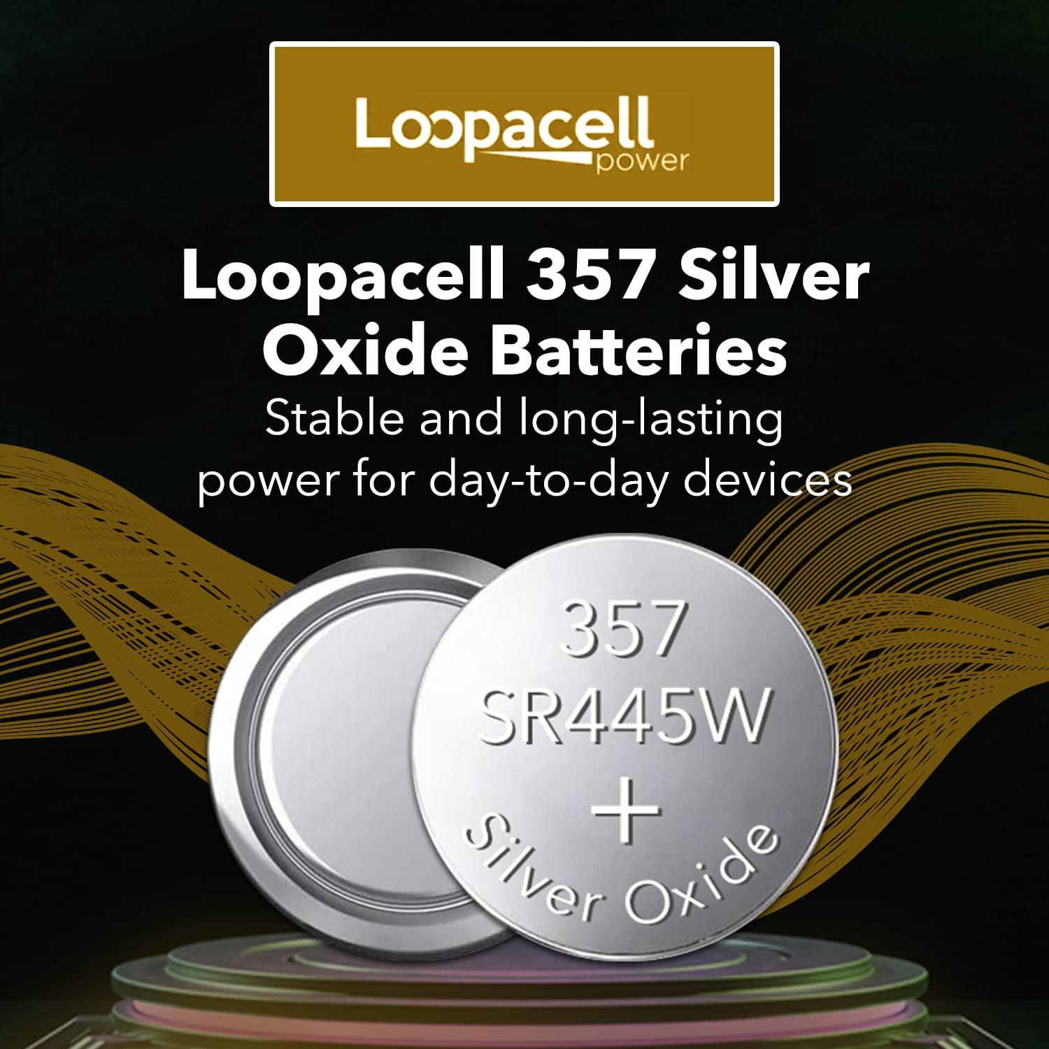 LOOPACELL 357/303 Silver Oxide Batteries (Pack of 5) - 1.55V Long Lasting Coin Cell Battery for Calculators, Lasers, Toys, Small Clocks, Digital Micrometers, Decorations, Holiday Ornaments