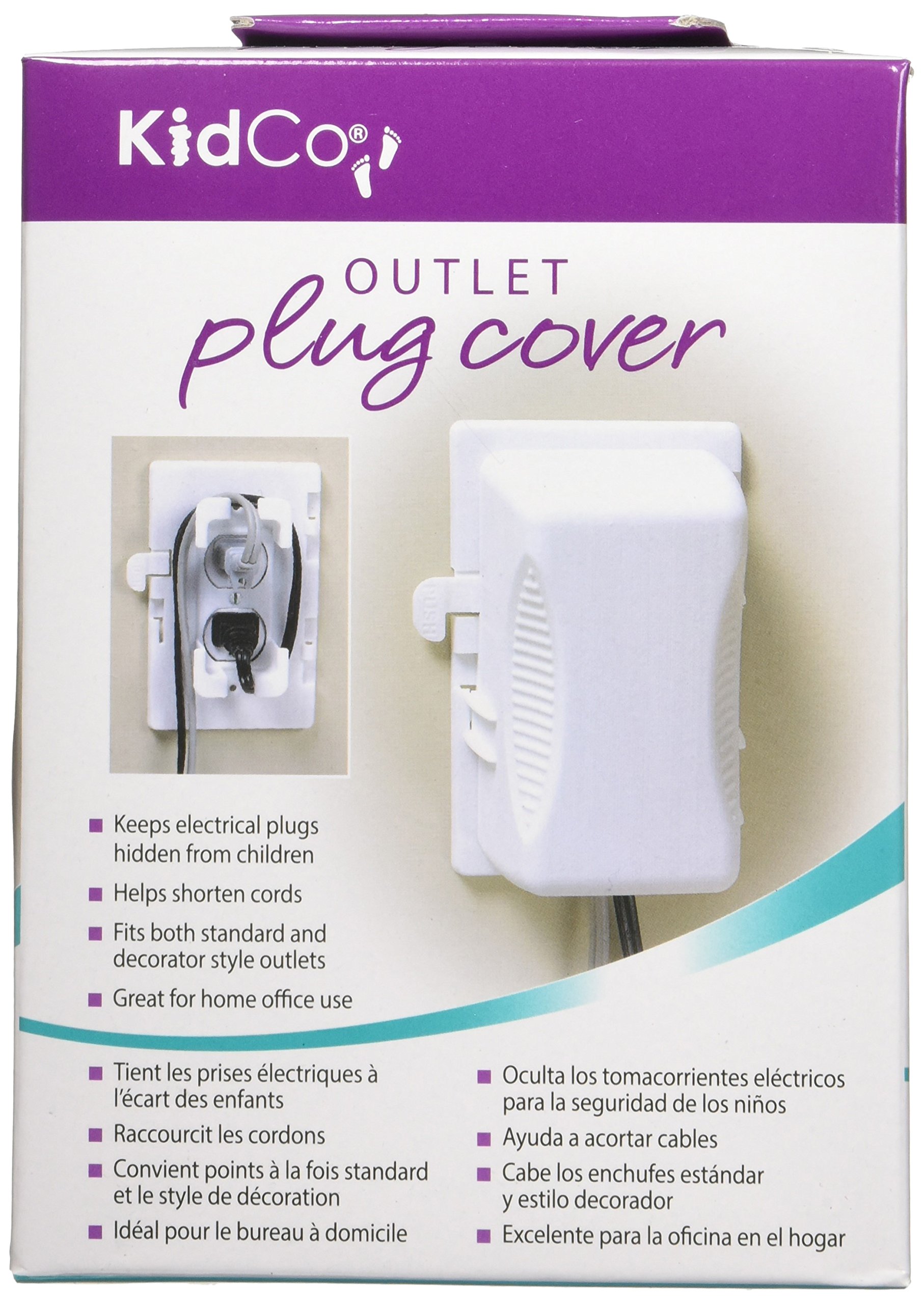 KidCo Outlet Plug Cover S211, White, Baby Safety Electrical Outlet Cover Box Childproof Large Plug Cover for Babyproofing Outlets Easy to Install & Use