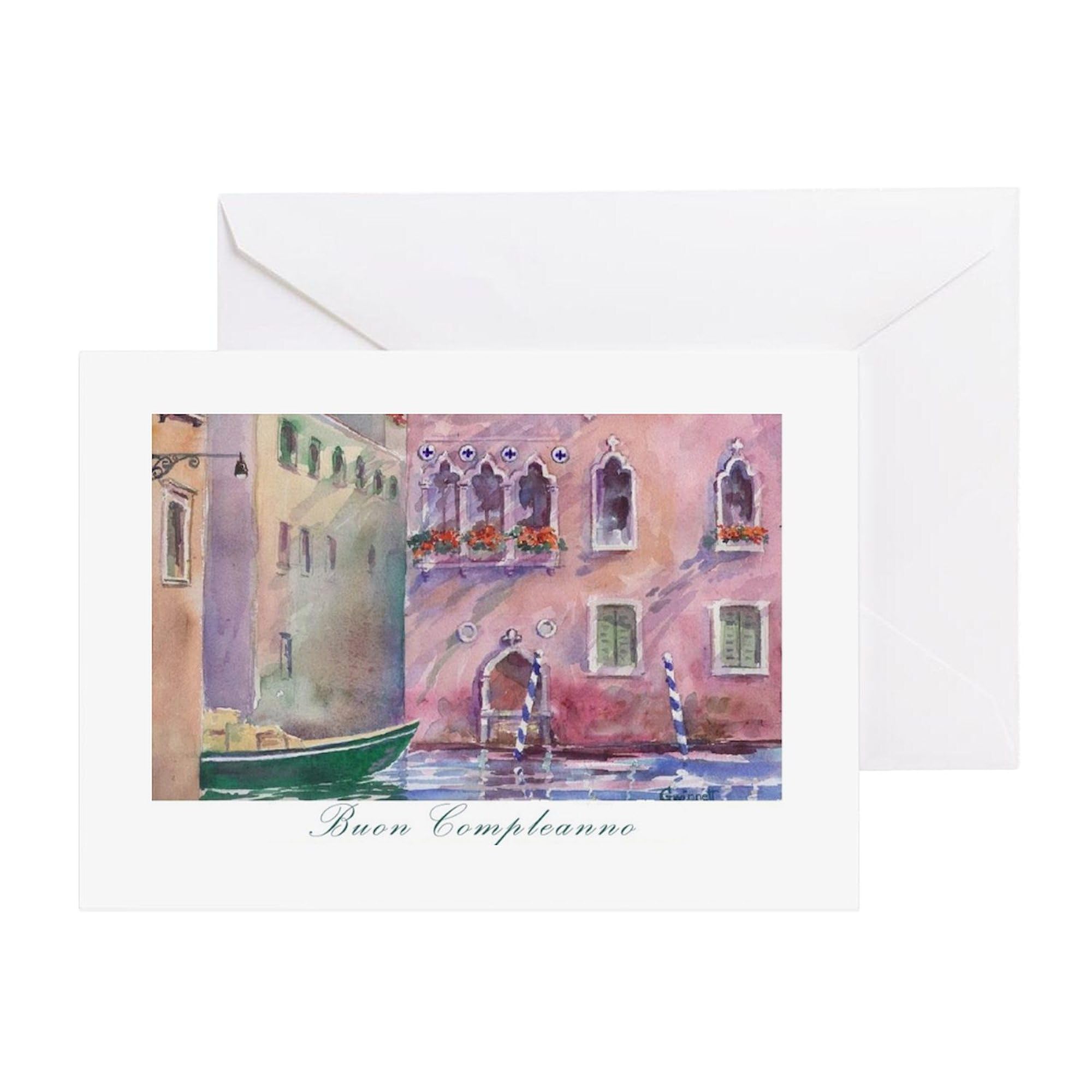 CafePress Venice Italian Birthday Card Folded Greeting Card Glossy