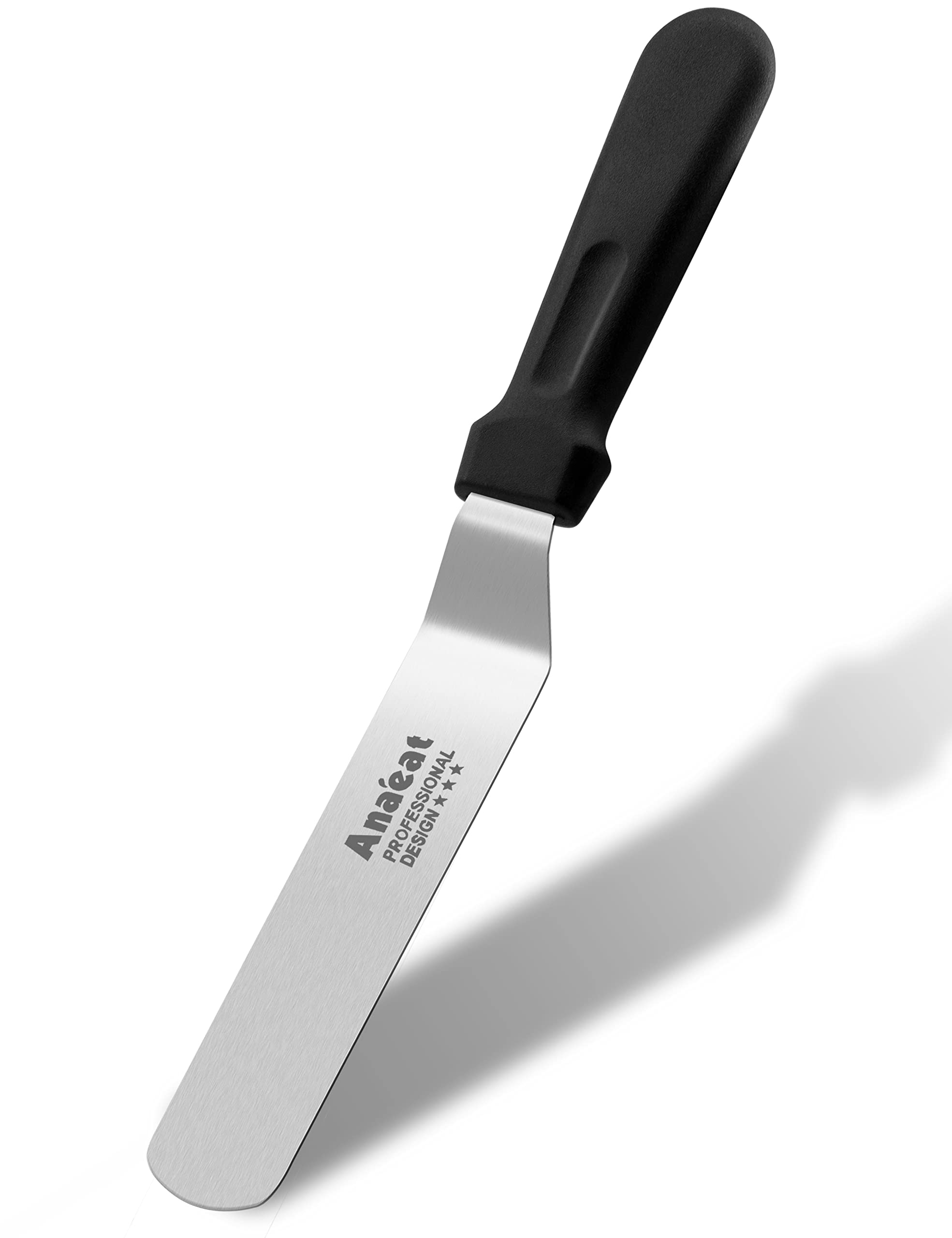Anaeat Icing Spatula, Professional Cake Angled Offset Spatula with 6" Stainless Steel Blade - Thickened Frosting Knife with Durable Plastic Handle for Cake Decorating, Pastry & Baking