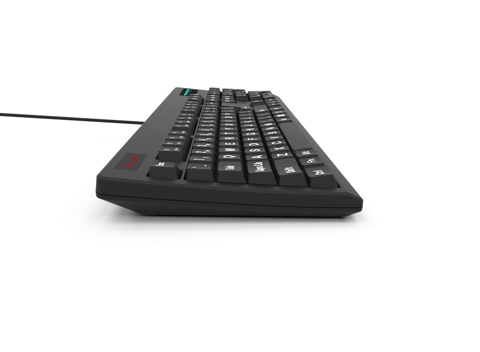 vitalASC New 104-Key Large Print USB Wired 7ft, Spill-Resistant, Sleek Black, Durable Keyboard for Laptop, Mac, TV, and Computer (Black)
