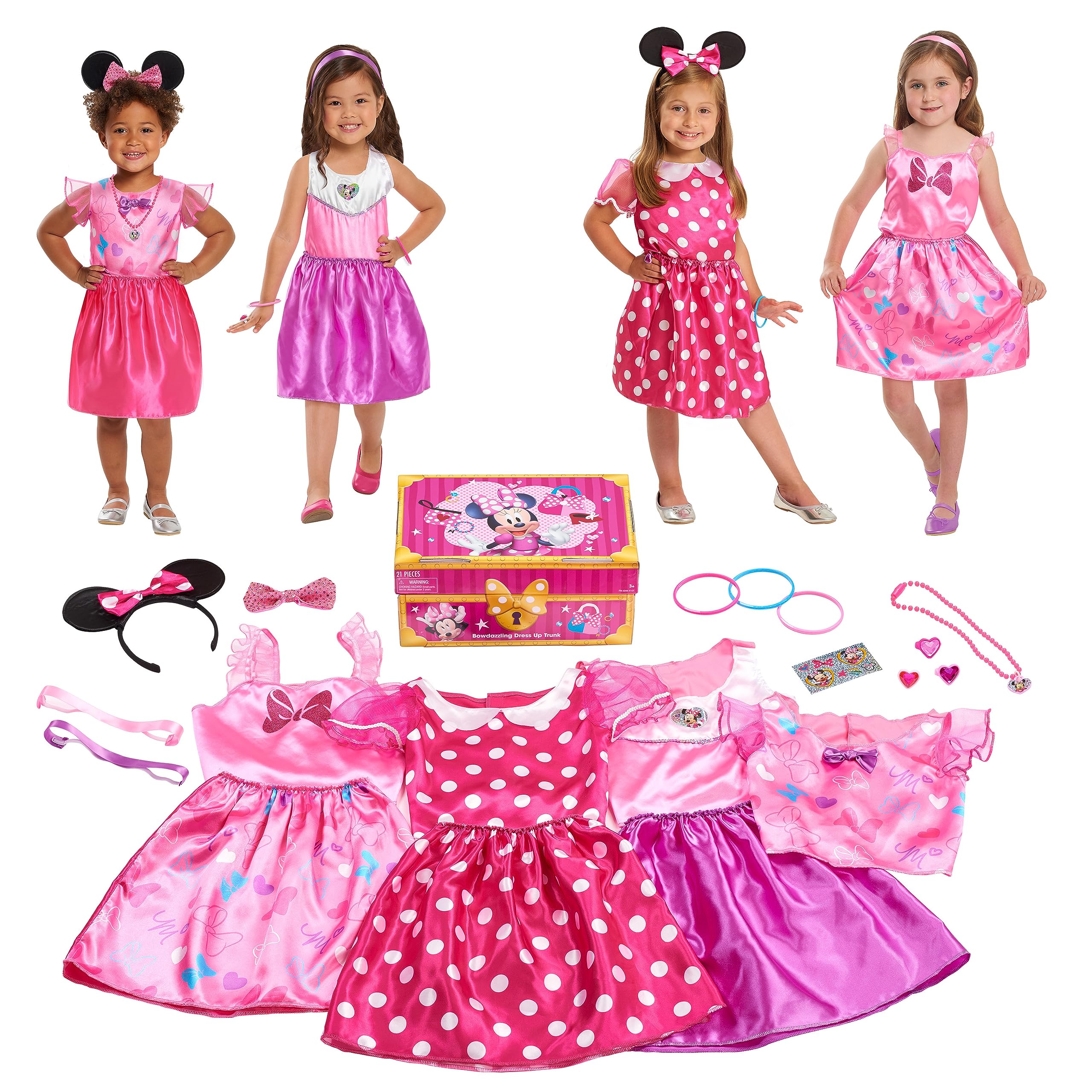Disney Junior Minnie Mouse Bowdazzling Dress Up Trunk Set, Officially Licensed Kids Toys for Ages 3 Up by Just Play