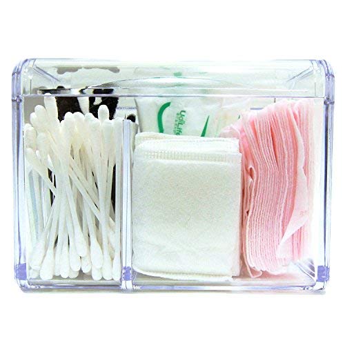 Moosy Life Acrylic Bathroom Organizer, Cotton Ball Holder, Cotton Pad and Cotton Swab
