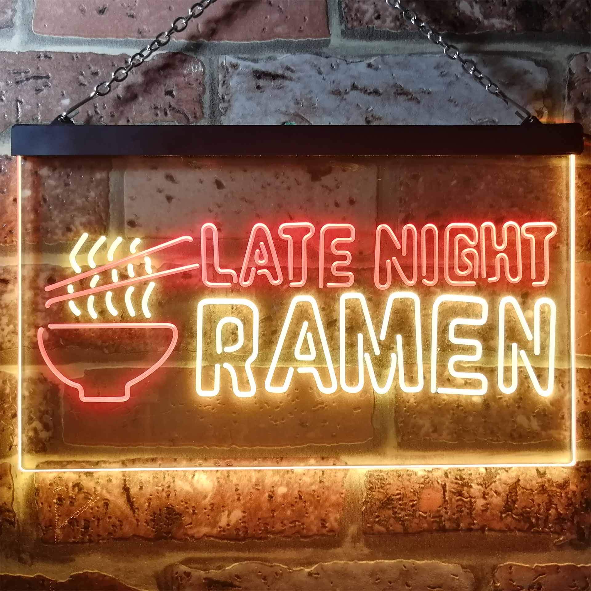 ADVPRO Late Night Ramen Japanese Food Dual Color LED Neon Sign Red & Yellow 16" x 12" st6s43-i3305-ry