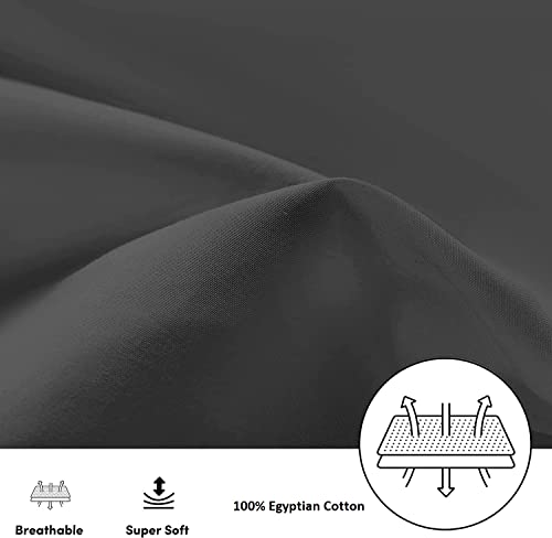 Hriksh Travel Pillow Case 12x18 Size Pack of 2 Pieces 100% Egyptian Cotton Envelope Closure 500 Thread Count Toddler Pillowcase Fits Up to 12x18, 12x16 or 11x15 (Dark Grey)
