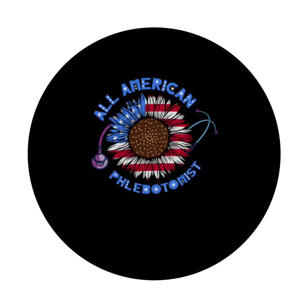 All American Phlebotomist | USA Flag | Phlebotomy Tech PopSockets Standard PopGrip
