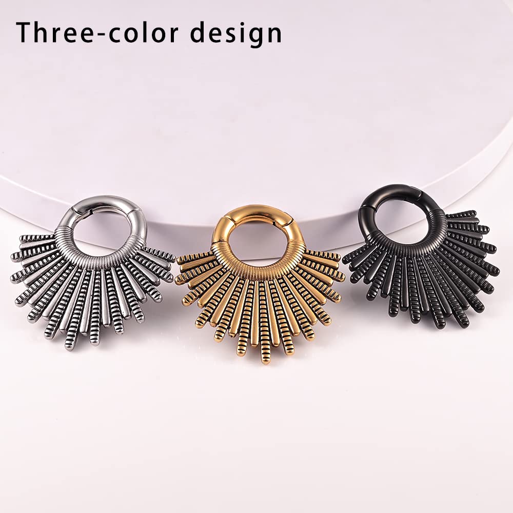 Atomhole Cool Ear Hangers Weights Gauges 2PCS Hypoallergenic Ear Tunnels Plugs 316 Stainless Steel Earrings Expanders Stretchers Piercing Body Jewelry