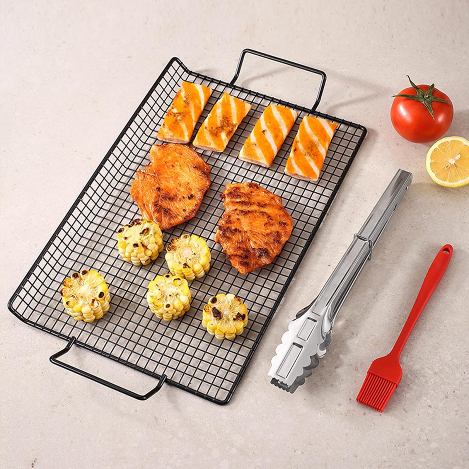 ALXOY Carbon Baking Net | Stainless Steel Barbecue Net - Portable Barbecue Utensils for Grilling, BBQ Accessories for Fish, Vegetables, Picnic, Outdoor Party