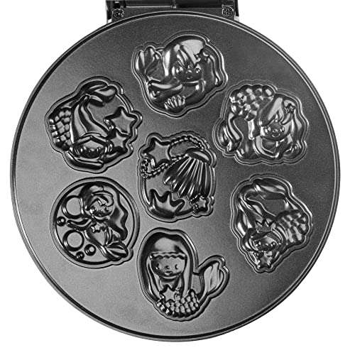 Mermaid Waffle Maker, Fun Easter Gift for Kids- Create 7 Different Mermaid Shaped Waffles in Minutes - A Fun, Cool Under the Sea Breakfast for Kids & Adults- Electric Nonstick Waffler Iron Ocean Theme
