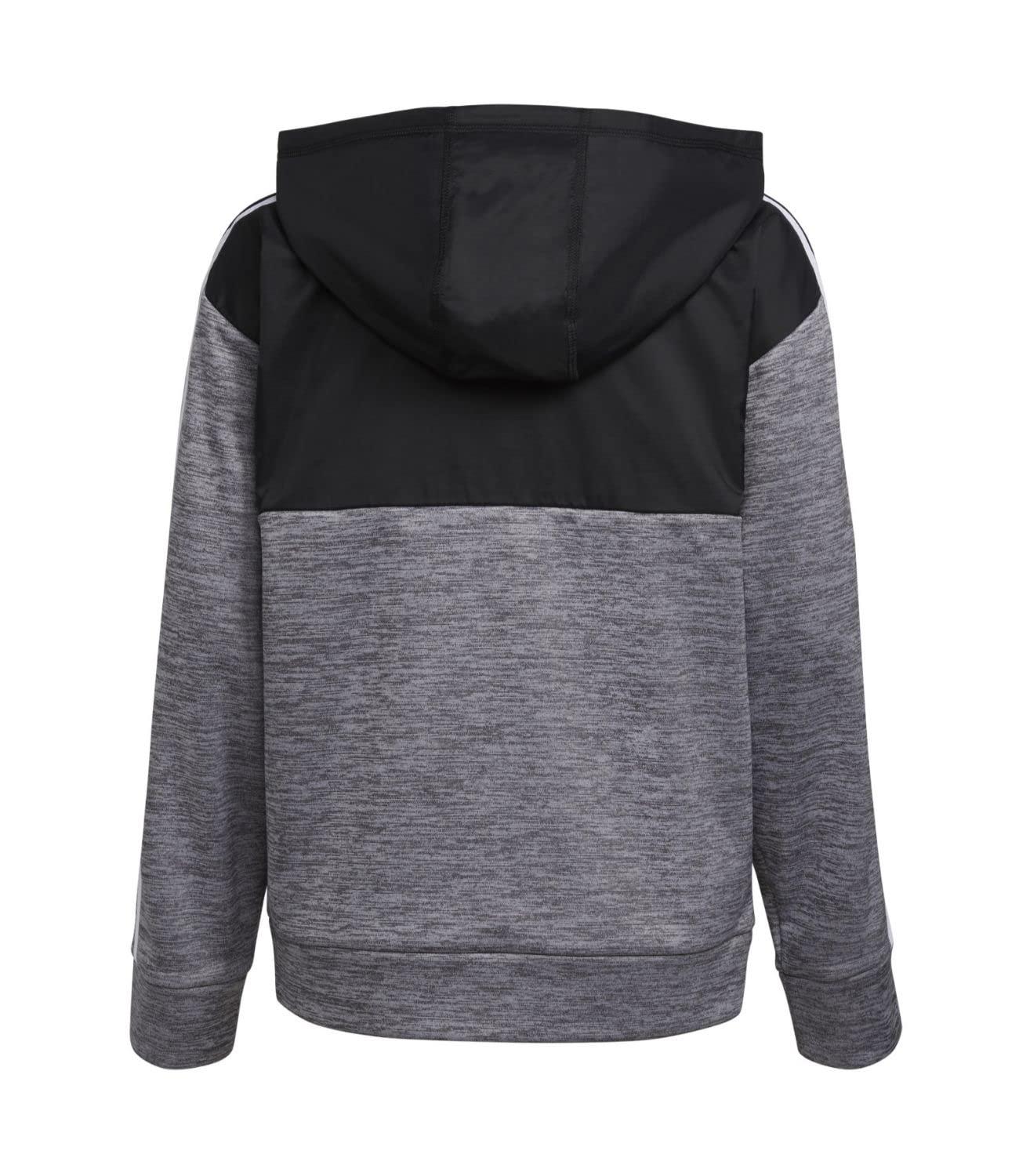 adidas boys Zip Front Indicator Hooded Warm Up Jacket, Mixed Charcoal, 14-16