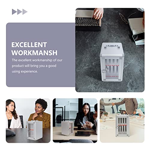 Smartphon Clear Cell Phone Locker Box: Mobile Phone Jail 8- Slots Cell Phones Prison Safe Smartphone Holder case for Classroom Home Table Office Kids Storage Box