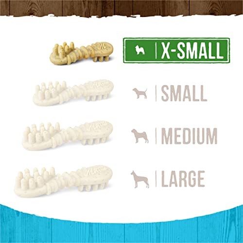 Merrick Fresh Kisses Double-Brush Dental Dog Treats With Mint Breath Strips For Toy Breeds - 33 ct. Bag