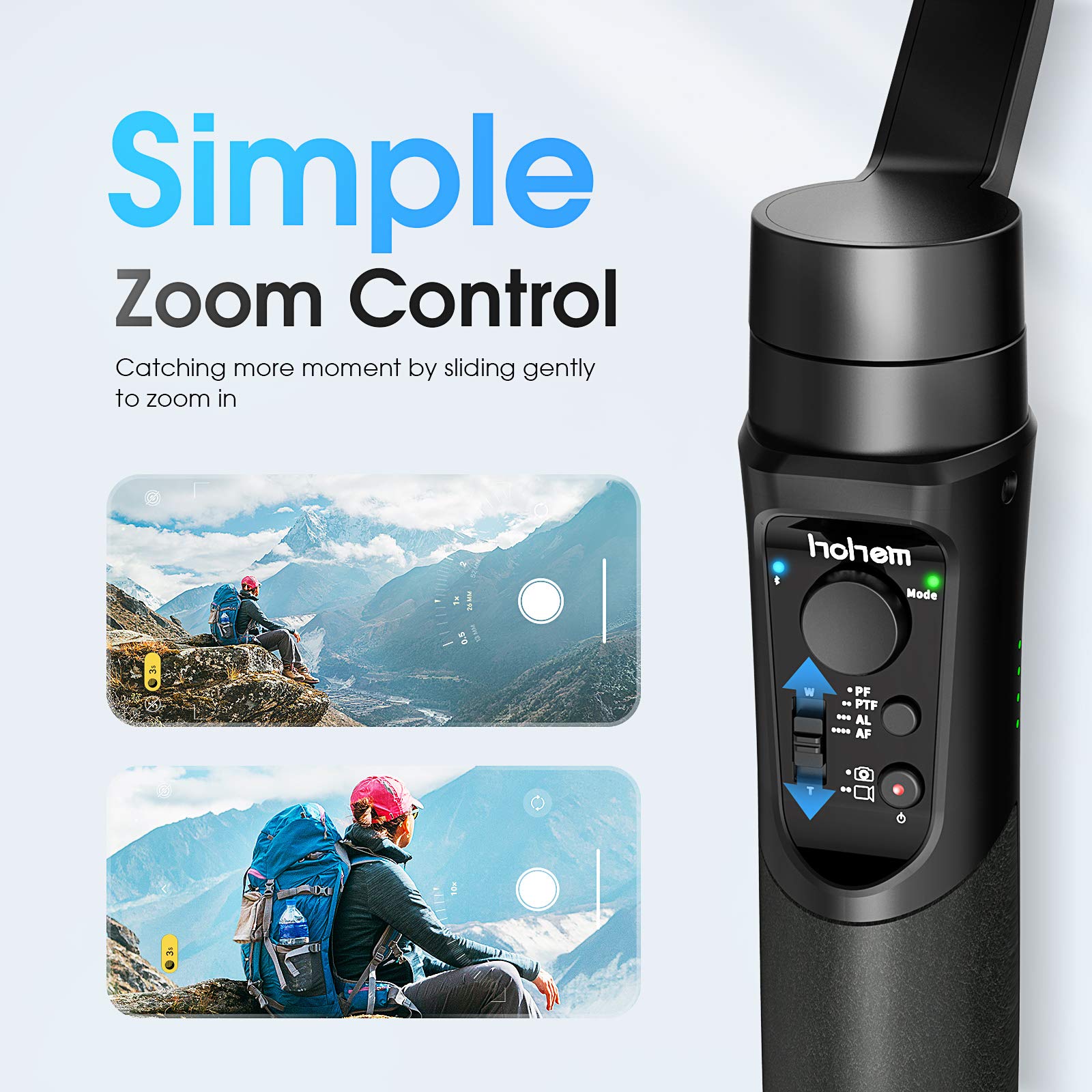 All in one Gimbal Stabilizer - 3-Axis Gimbal Stabilizer for Smartphone, Compact Cameras, Action Camera with 600° Inception Mode, Stabilizer Ideal for Vlogging, Live Video, YouTube - iSteady Multi