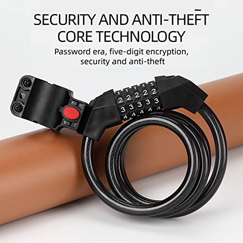 Aokid -Theft 1.2m Hill Bike Line Five-Digit Code Lock Password Black