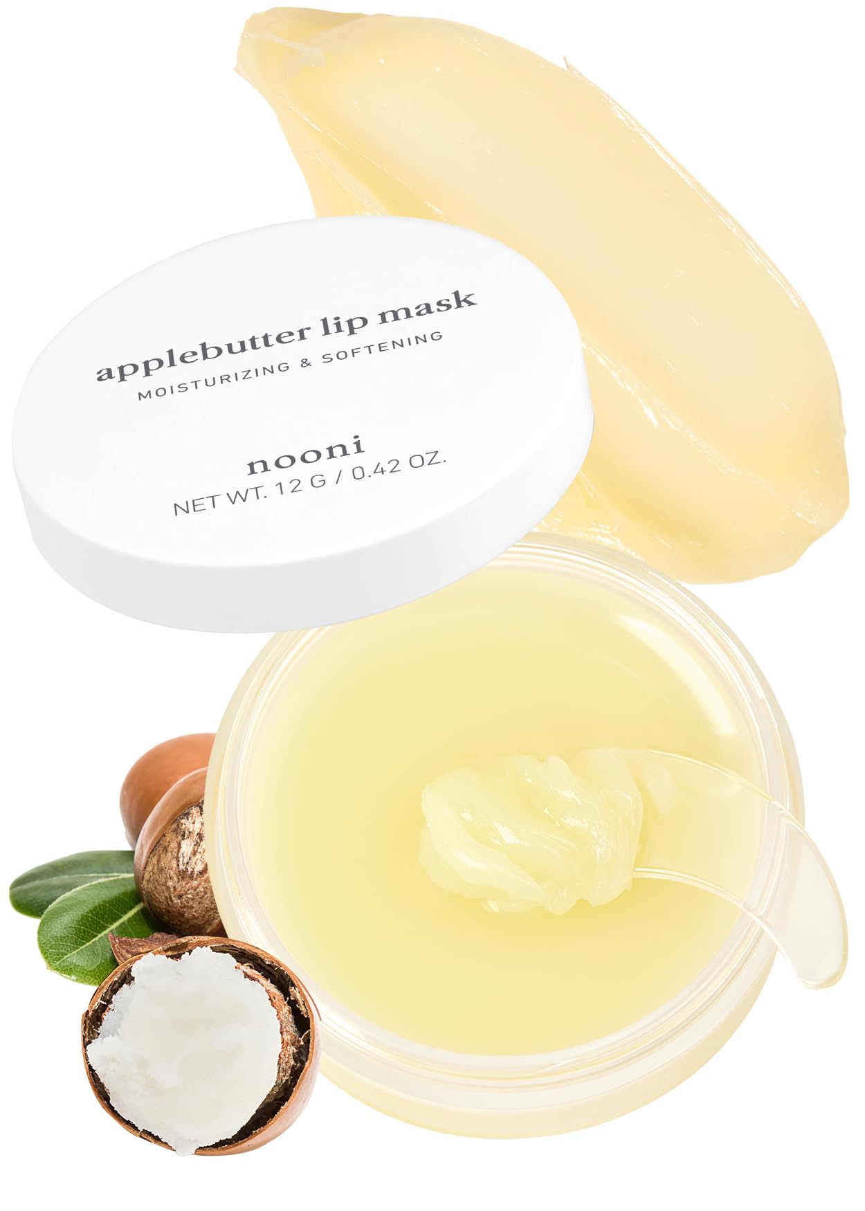 NOONI Korean Lip Butter Overnight Melting Balm (Applebutter) Lip Mask, with Shea Butter and Vitamins | Hydrating, Nourishing, Lip Balm, Soothing, Moisturizing, Softening, Korean Skincare