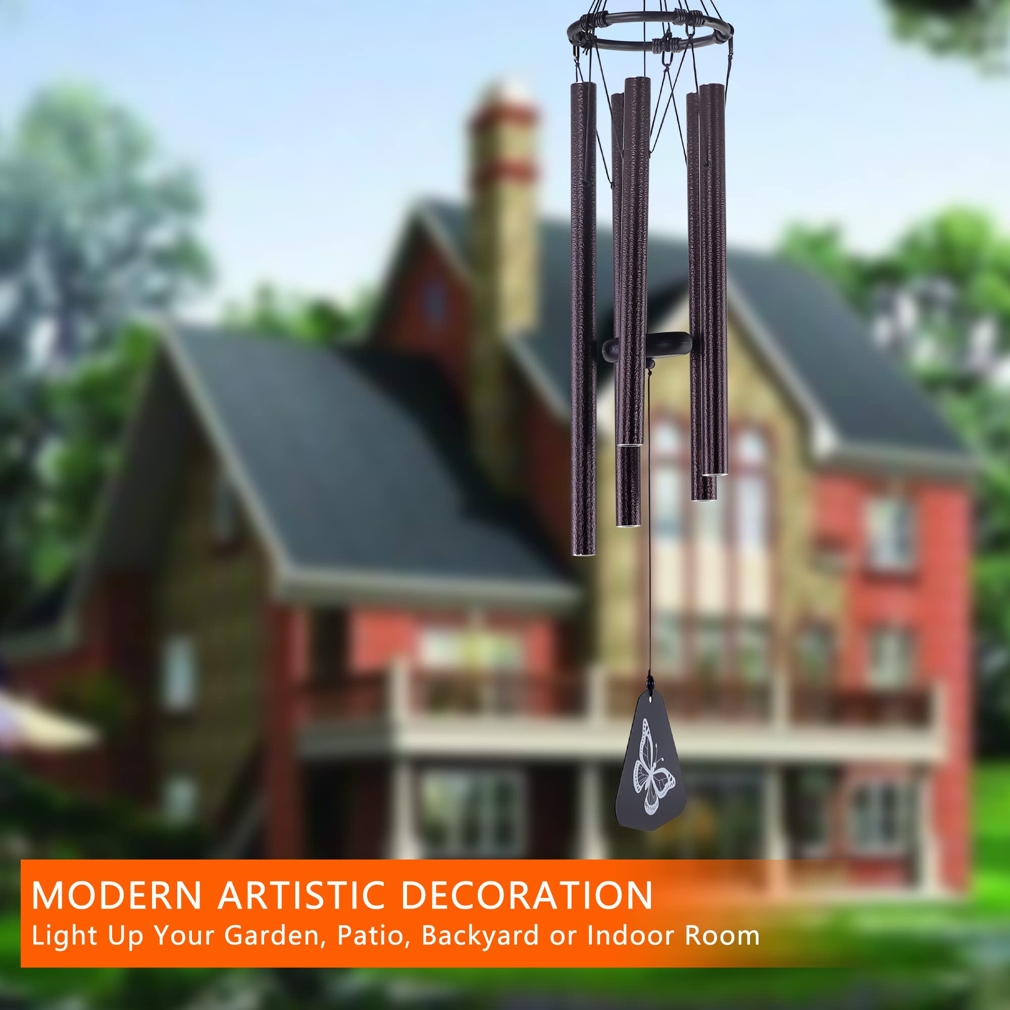 LHUKSGF Memorial Wind Chimes, Outdoor Sympathy Gift Windchimes 32 inch with 5 Rustproof Aluminum Tubes, Bereavement/Sympathy/ Memorial Gifts for Remembrance…