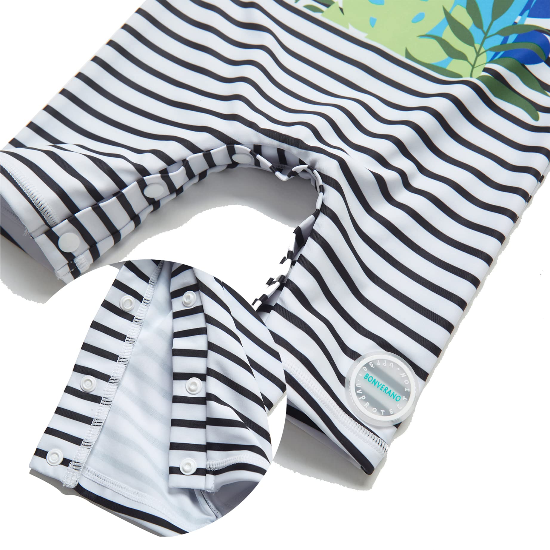 Baby Boys 3/4 Sleeves Sunsuit UPF 50+ Swimwear Sun Protection One Piece Bathing Suit (9-12 Months Turtle)