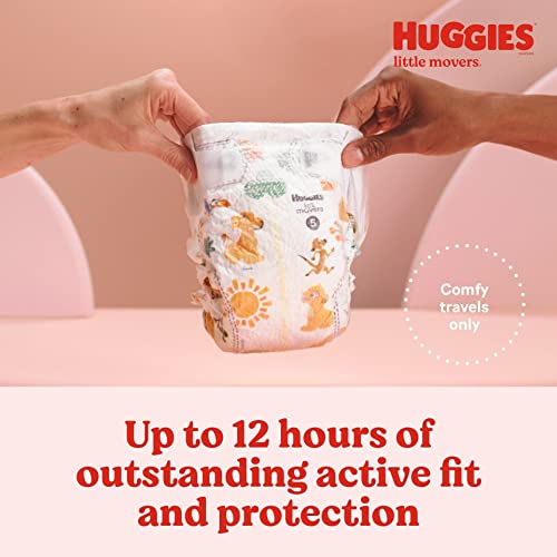 Huggies Little Movers Baby Diapers, Size 4 (22-37 lbs), 22 Ct