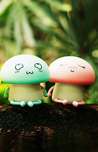 LuxLumi Mushroom Buddy LED Touch Night Light Silicone Dimmable Touch Battery Operated for Kids Room Baby Nursery Toddler Girls Boys Halloween