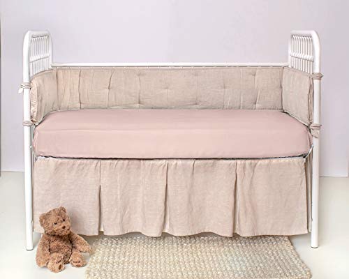 Pure Bamboo Sheets - Bamboo Crib Fitted Sheet (52"x28"x6") for Girls and Boys - 100% Organic Bamboo, Luxuriously Soft, Ultimate Cooling, Fits Standard Size Crib Mattress (Pink)