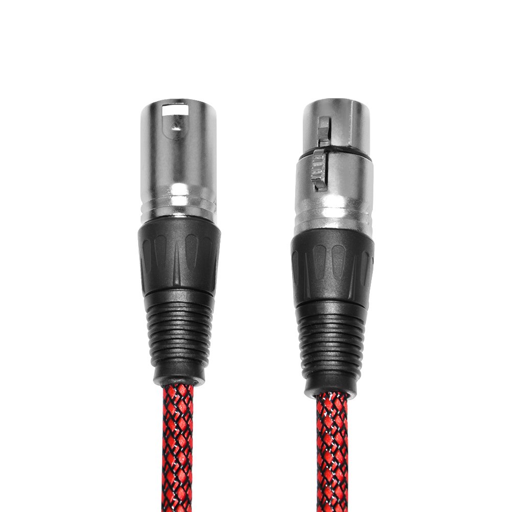 FURUI XLR Cable 50ft Male to Female, Microphone XLR Cable 3 Pin Nylon Braided Balanced XLR Cable Mic DMX Cable Patch Cords with Oxygen-Free Copper Conductors