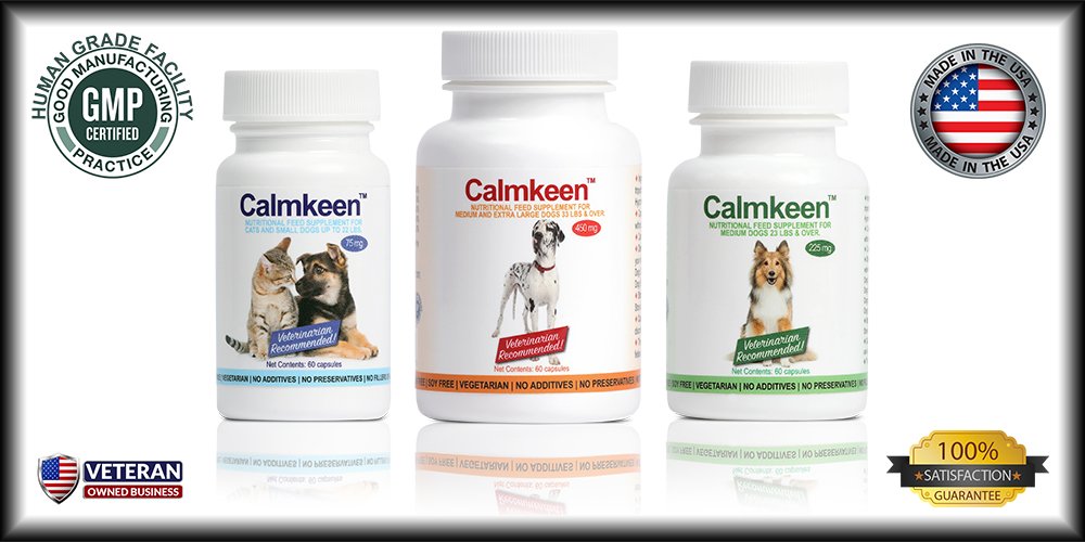 Calmkeen 225 mg 120 Count Nutritional Supplement for Medium Dogs 23 Pounds and Up (Formerly Calmkene)