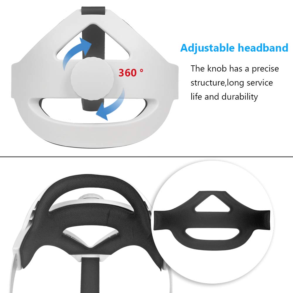Adjustable Halo Strap for Oculus Quest 2 VR Headset, Head Cushion Compatible for Oculus Quest VR Gaming Headset, Comfortable Virtual Reality Accessories(Upgraded)