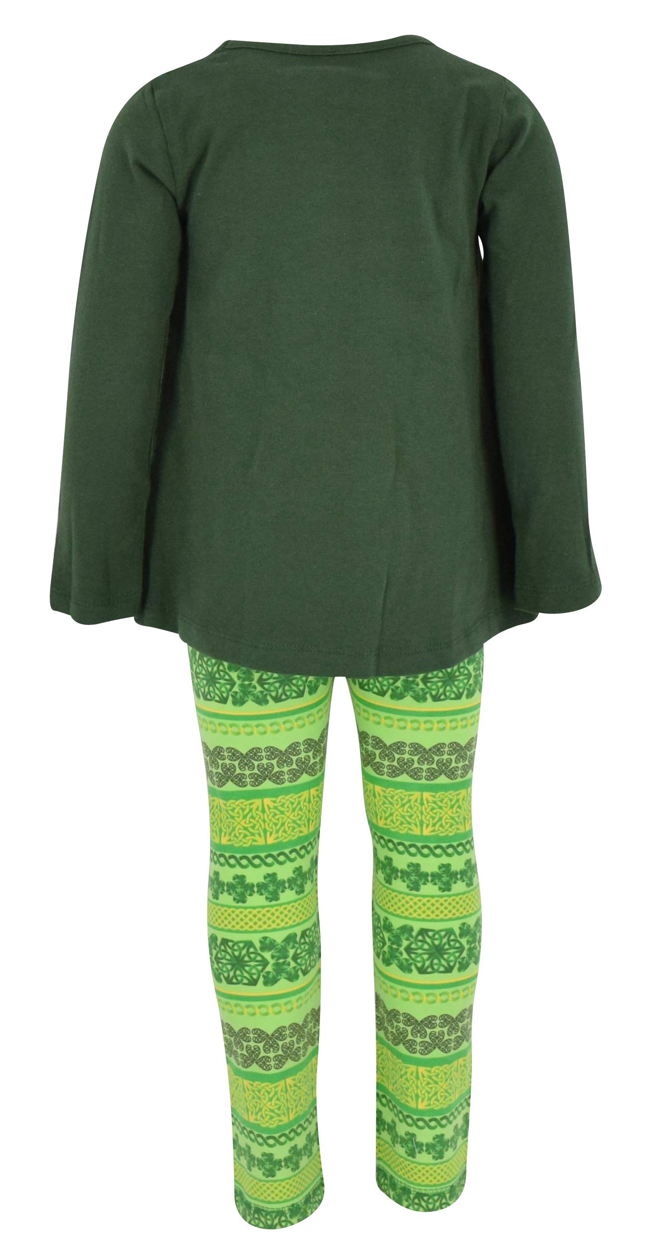Unique Baby Girls Lucky Clover Embroidery 2 Piece St Patricks Day Outfit (4t)