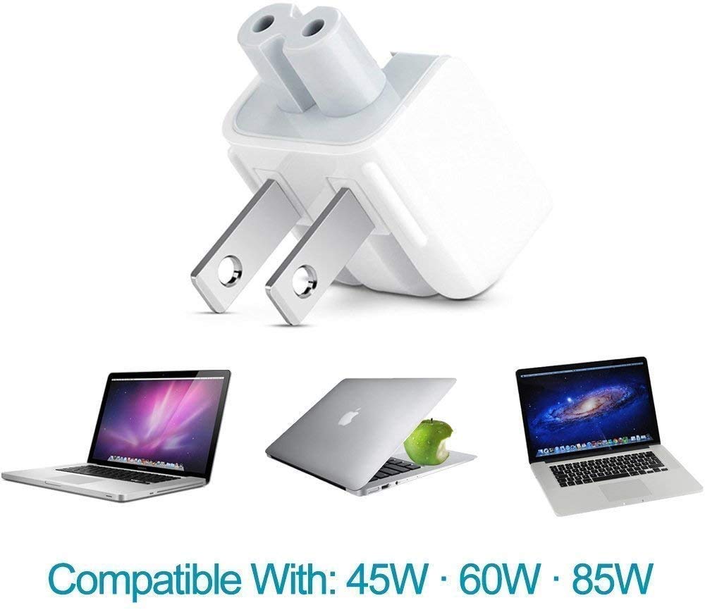 Mac AC Wall Adapter Plug Duckhead US Wall Charger AC Cord US Standard Duck Head for MacBook Mac iBook/iPhone/iPod AC Power Adapter Brick (2 PCs)