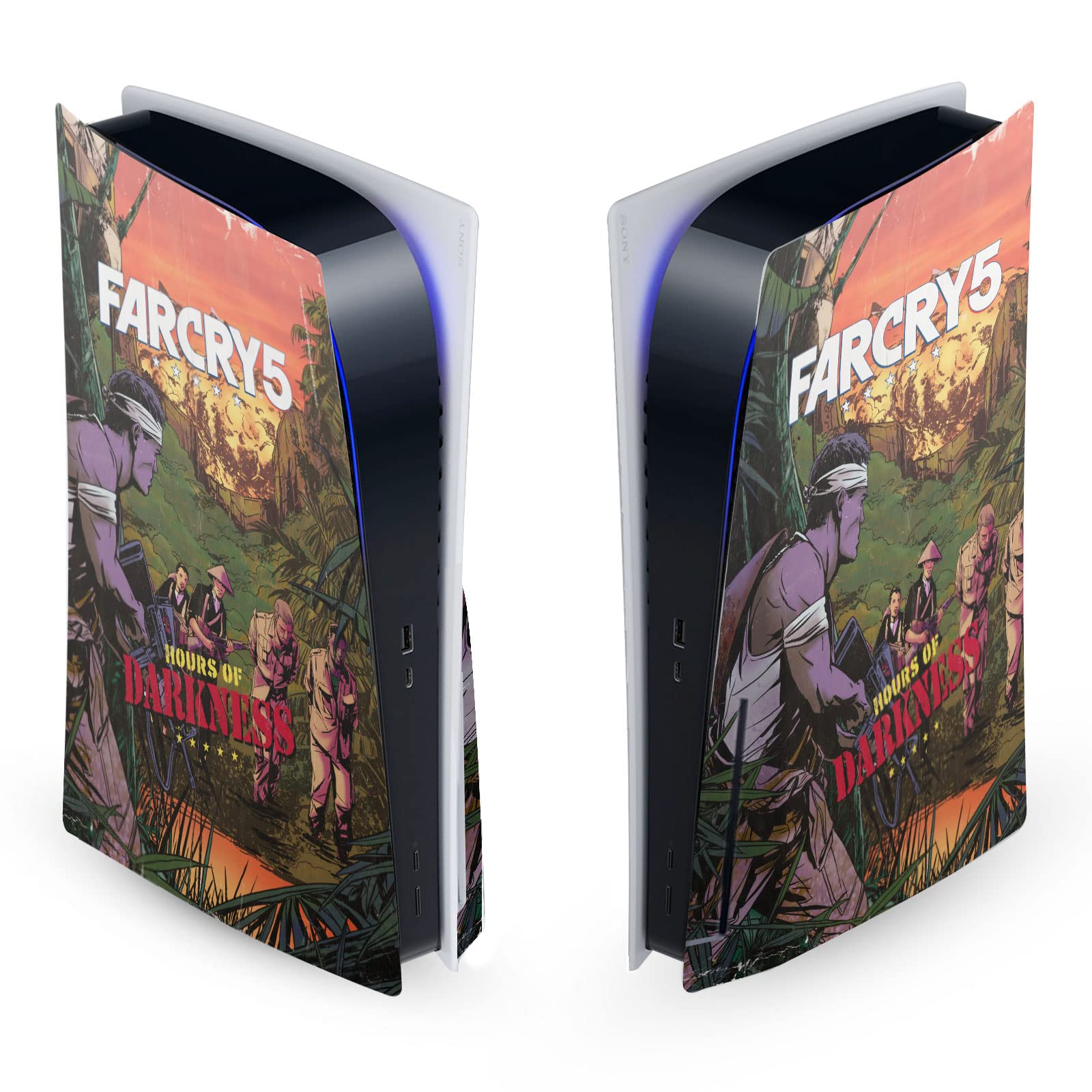 Head Case Designs Officially Licensed Far Cry Hours Of Darkness Arte Clave Vinyl Faceplate Sticker Gaming Skin Decal Cover Compatible With Sony PlayStation 5 PS5 Disc Edition Console