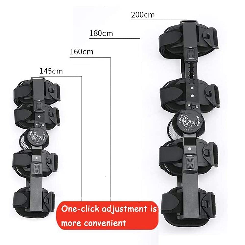 Adjustable Hinged ROM Knee Brace, Adjustable Leg Stabilizer, Knee Support Brace Post Operative Injury Support for ACL, PCL, MCL or LCL Wrap Orthopedic Guard Protector