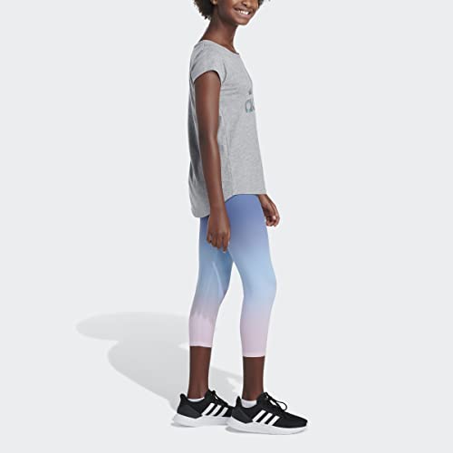 adidas Girls' Aeroready Moisture Wicking 7/8 Tights, Crew Blue, 4T