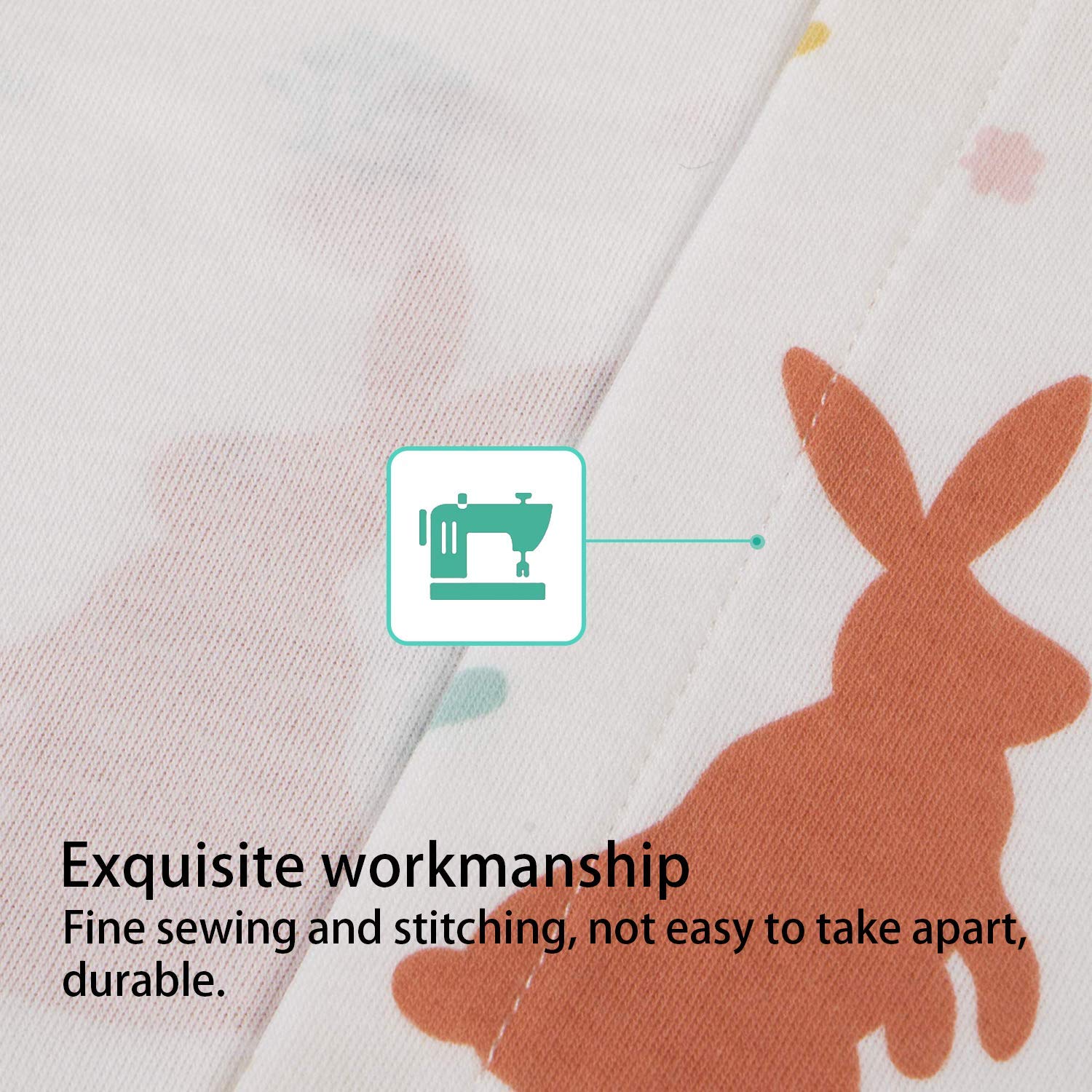 NTBAY Organic Cotton Toddler Pillowcases - Super Soft & Breathable Jersey Cotton Toddler Pillow Cases, 13βx18β Pillow Cases with Envelope Closure, Rabbits