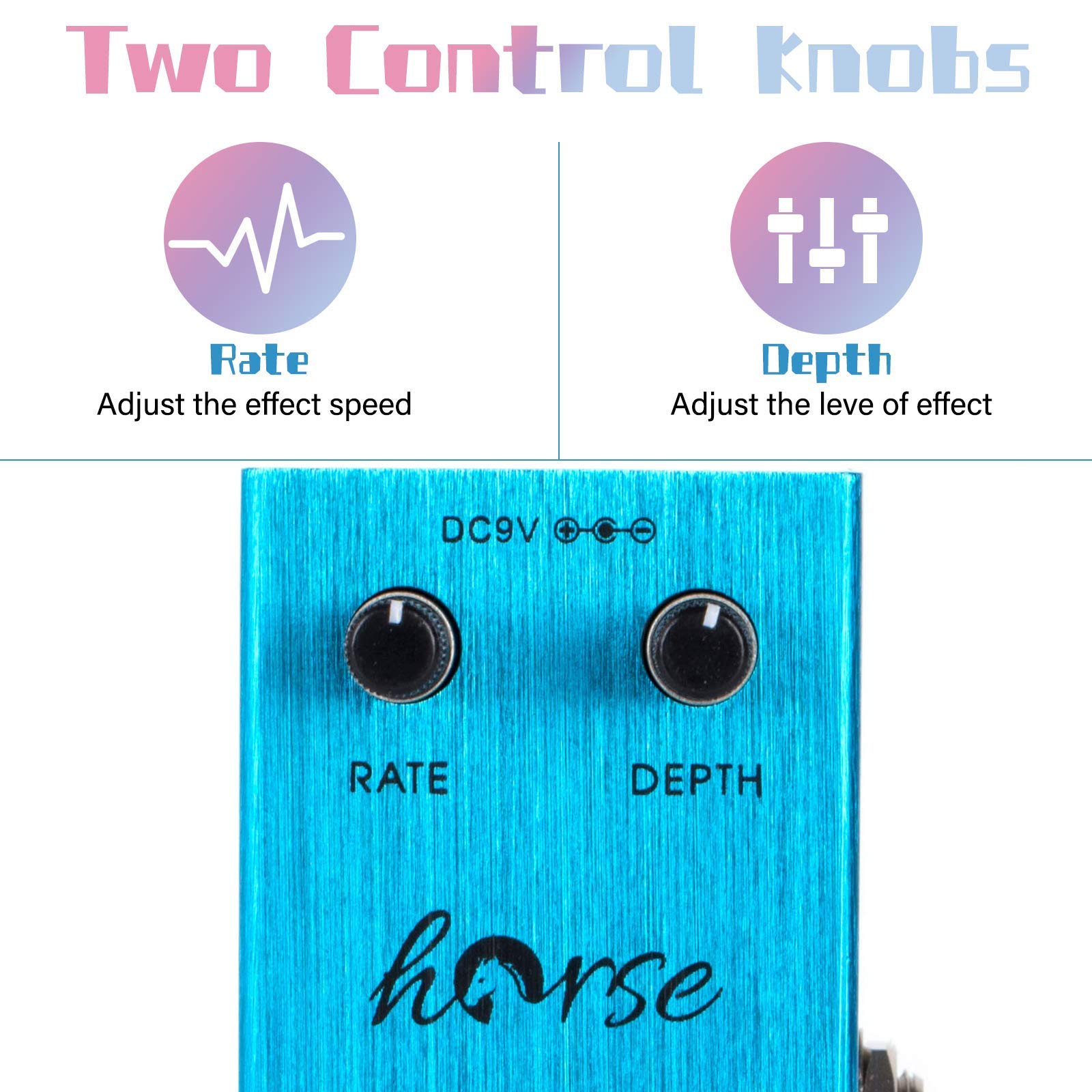 Analog Chorus Guitar Pedal, Horse Electric Effects Pedals Mini Single Type DC 9V True Bypass