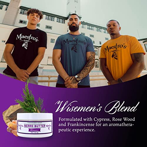 Maestro's Classic BEARD BUTTER | Anti-Itch, Extra Soothing, Hydrating Beard Creme For All Beard Types & Lengths- Wisemen's Blend, 4 Ounce