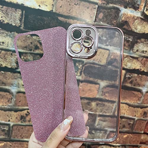 Fycyko Compatible with iPhone 11 Pro Case Glitter Luxury Cute Flexible Plating Cover Camera Protection Shockproof Phone Case for Women Girl Men Design for iPhone 11 Pro 5.8'' Pink