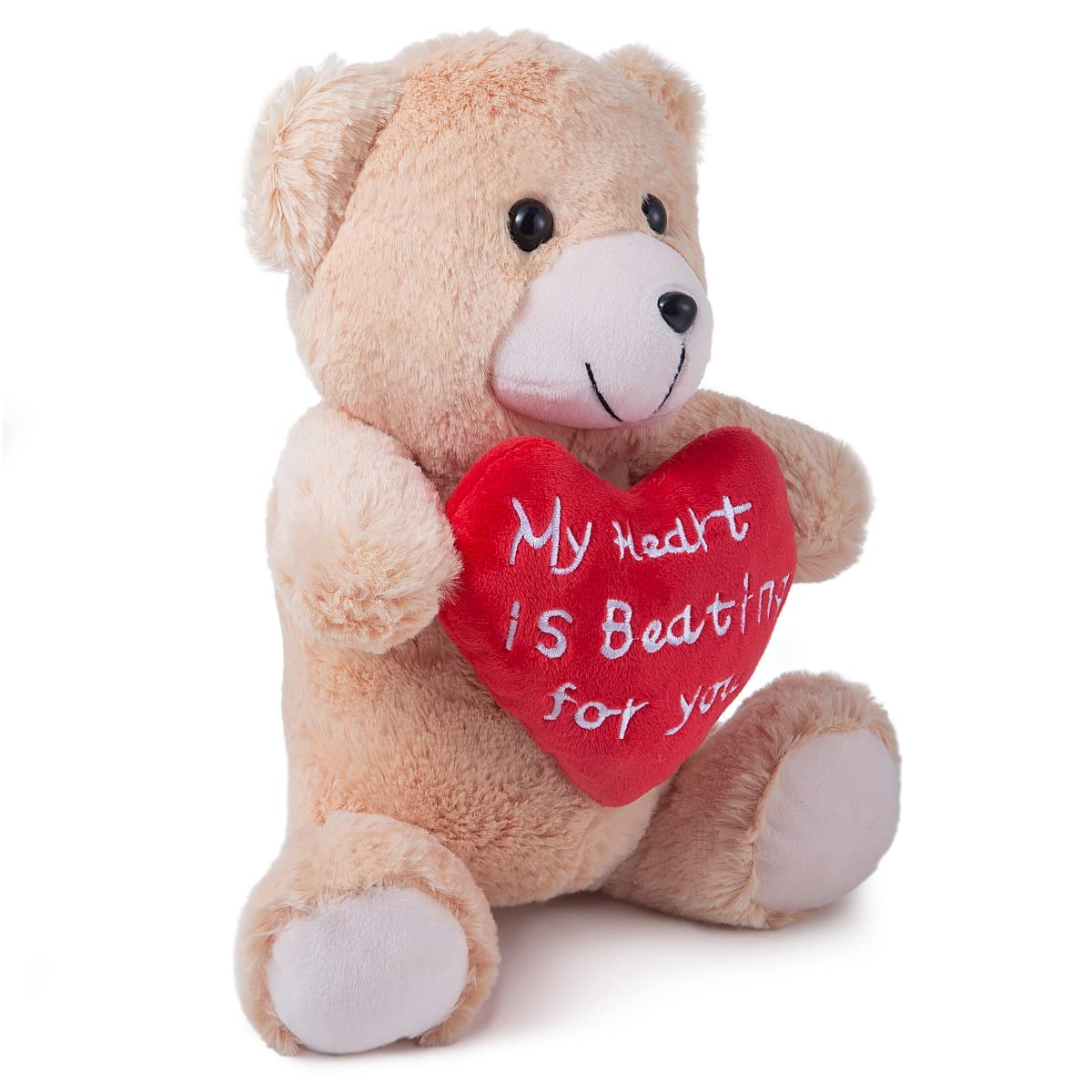 GSUIVER 10" Valentine's Day Valentines Gift for Children Kids, Girlfriend, Boyfriend, Plush Stuffed Animal (Heart Beating for You)