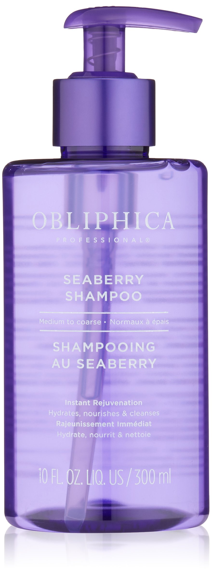 Obliphica Seaberry Shampoo for Medium to Coarse Hair - Frizz Free, Nourished, and Damaged Repaired Hair - Hair Mask & Treatment for Dry Hair and Growth - 10 Fl Oz