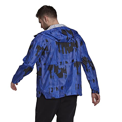 adidas Mens Urban All Over Print Wind.RDY Jacket Semi Night Flash Large