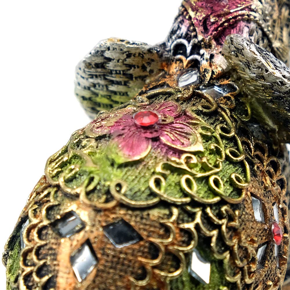 Elephant Statue, Lucky Elephant Statue Sculpture Wealth Figurine Gift Home Decoration (Rattan, Left)