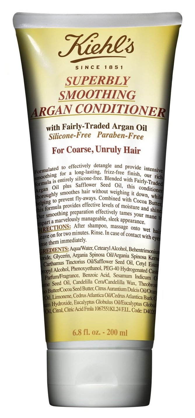 Kiehl's Superbly Smoothing Argan Conditioner for Frizzy/Unruly Hair for Unisex, 6.8 Ounce