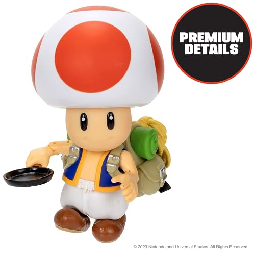 THE SUPER MARIO BROS. MOVIE - 5 Inch Action Figures Series 1 β Toad Figure with Frying Pan Accessory