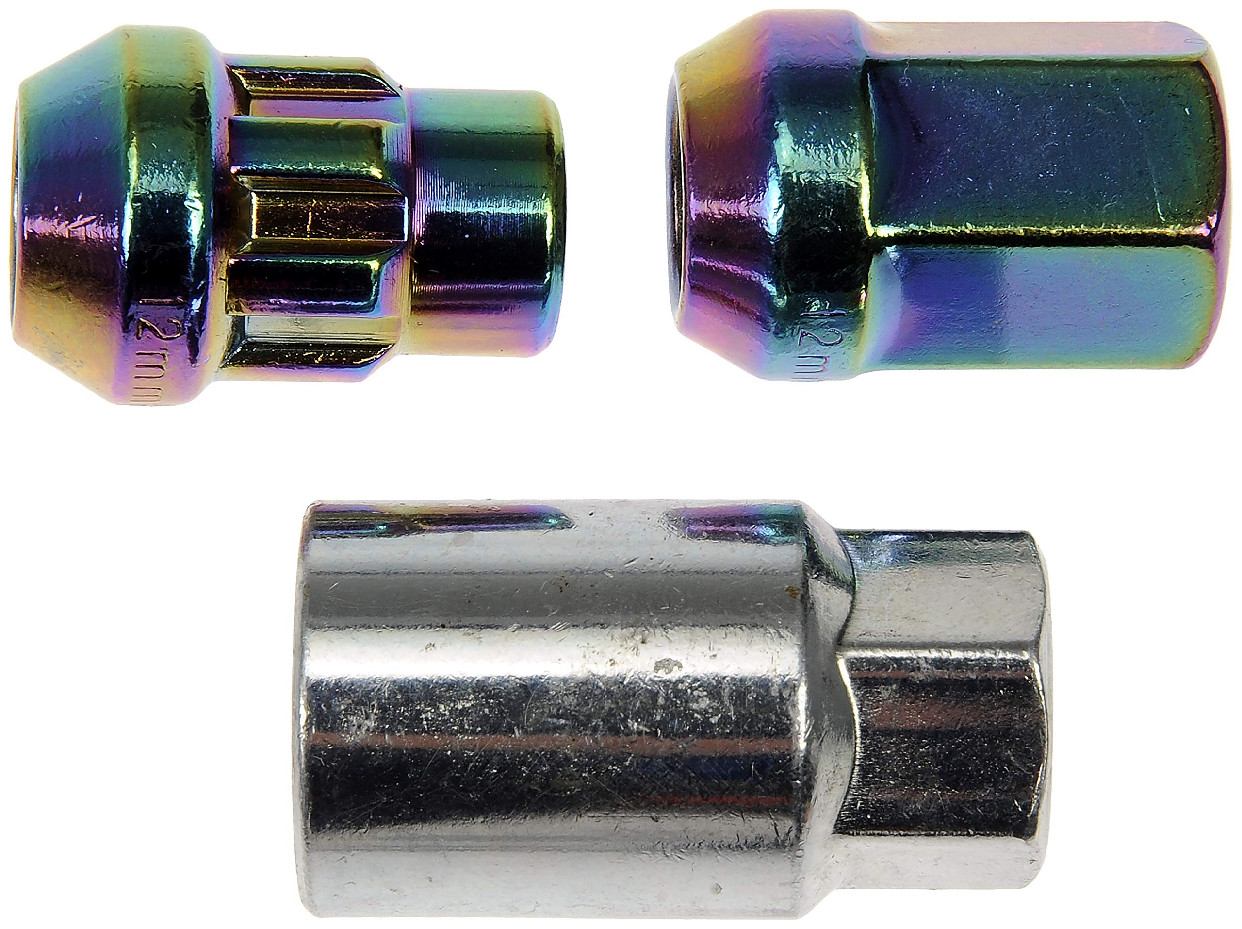 Dorman 713-375G Rainbow/Neo-Chrome Acorn Wheel Nut Lock Set Compatible with Select Models, 20 Pack