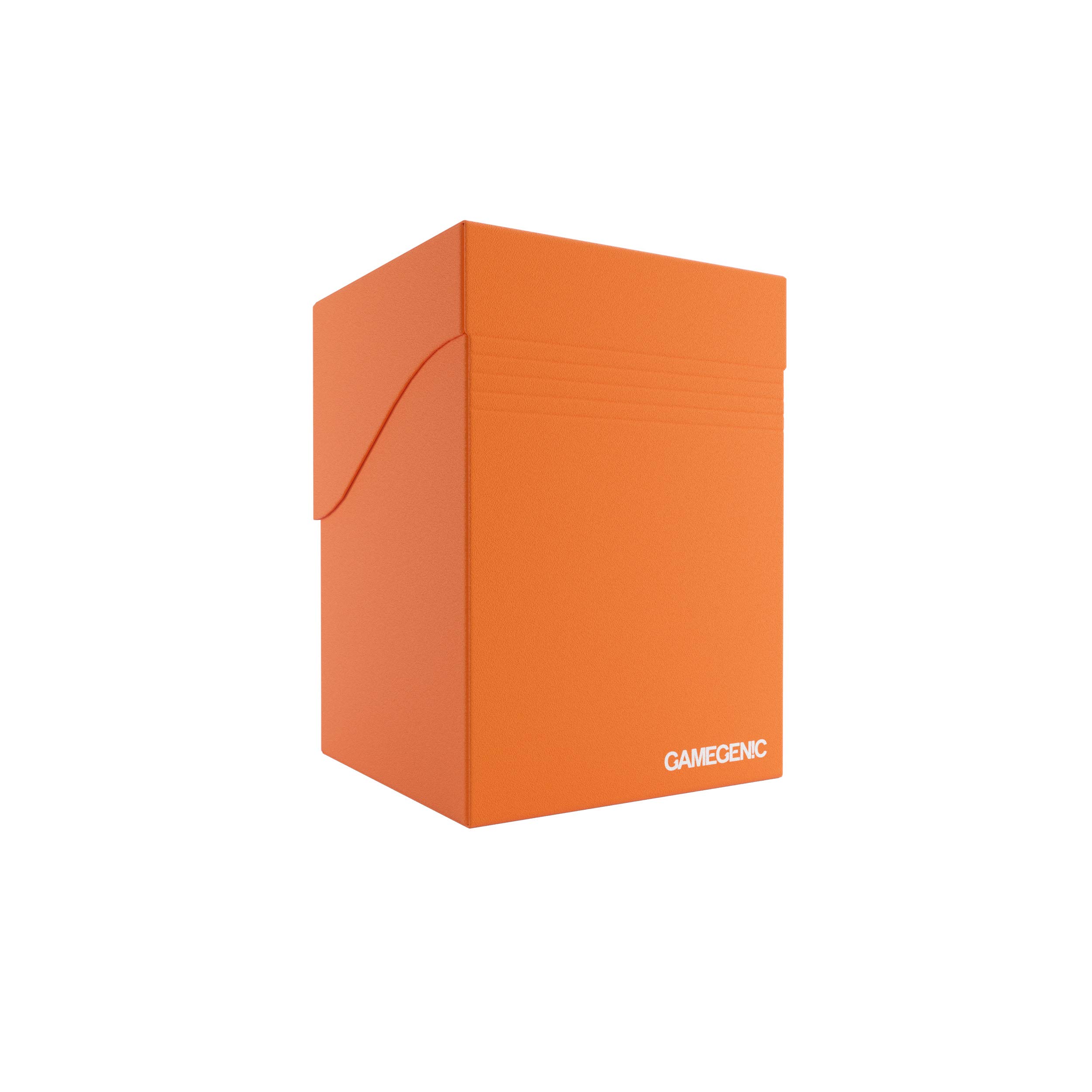 Gamegenic Deck Holder 100+ Casual Deck Box | Double-Sleeved Card Storage with Flex Card Divider | Premium Card Game Protector | Cobra Neck Technology | Holds up to 100 Cards | Orange Color | Made