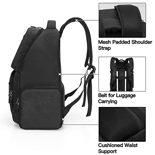 Trunab Travel Backpack Compatible with Xbox Series X Carrying Case Game Storage Bag with 2 Inner Spaces for Xbox X/S Console, Multiple Pockets for 15.6β Laptop and Other Gaming Accessories, Black(Patent Design)